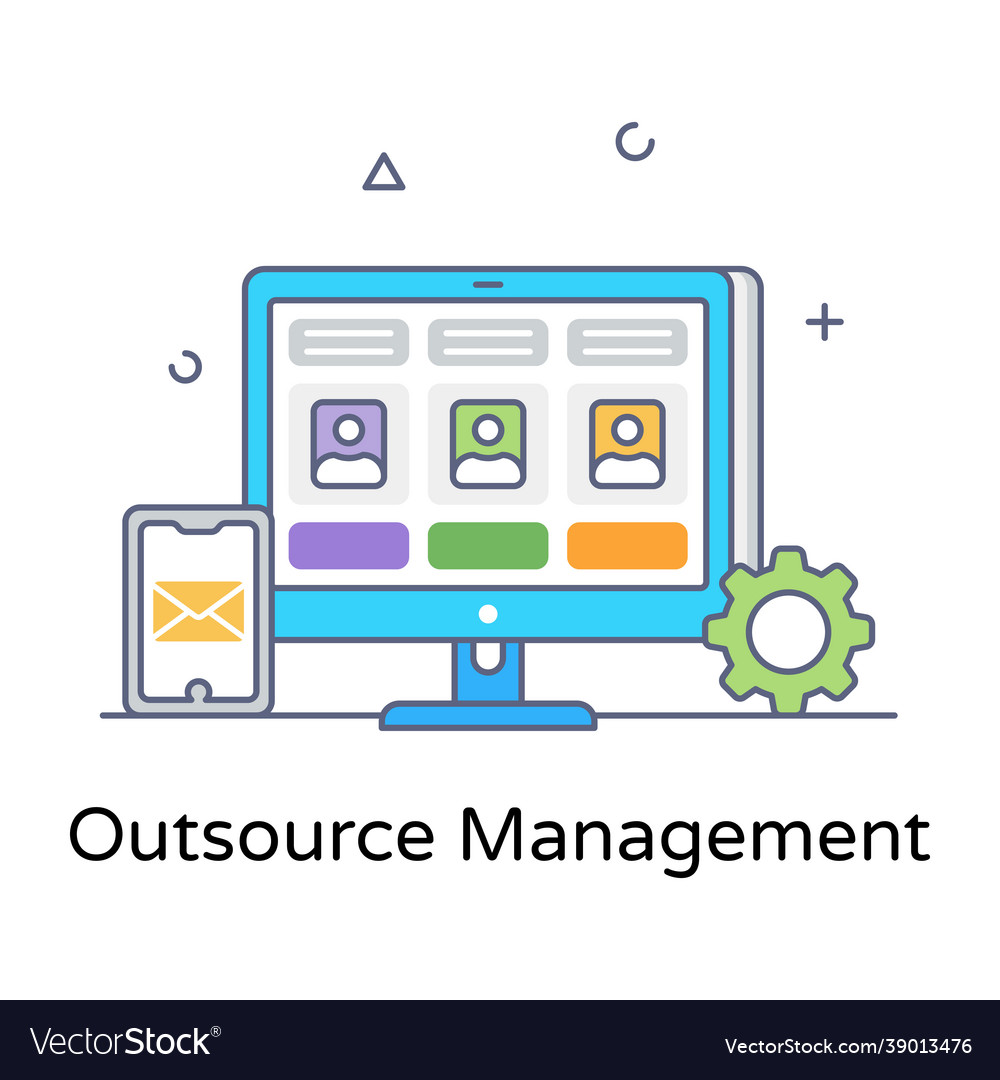 Outsource management Royalty Free Vector Image