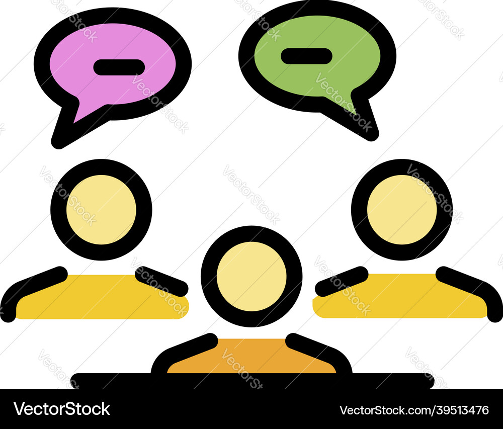 People communication icon color outline Royalty Free Vector