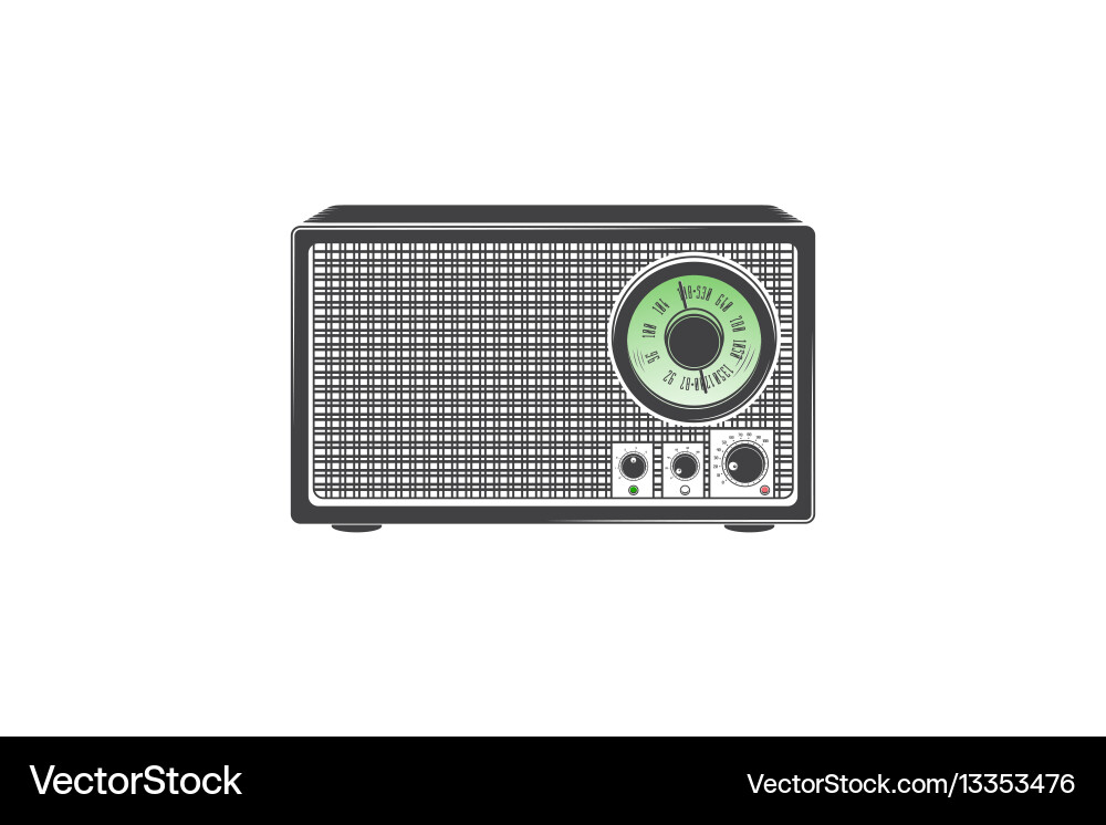 Retro radio detailed elements old vintage Vector Image