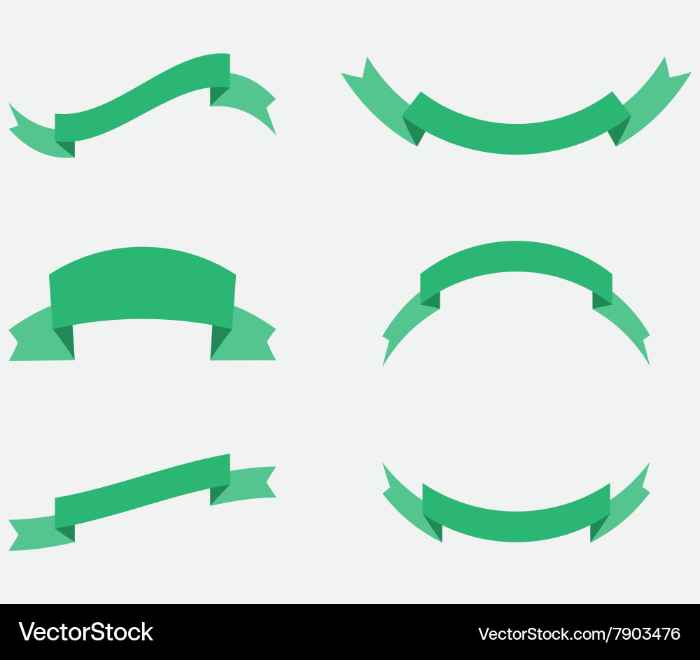 Ribbon decoration green color Royalty Free Vector Image