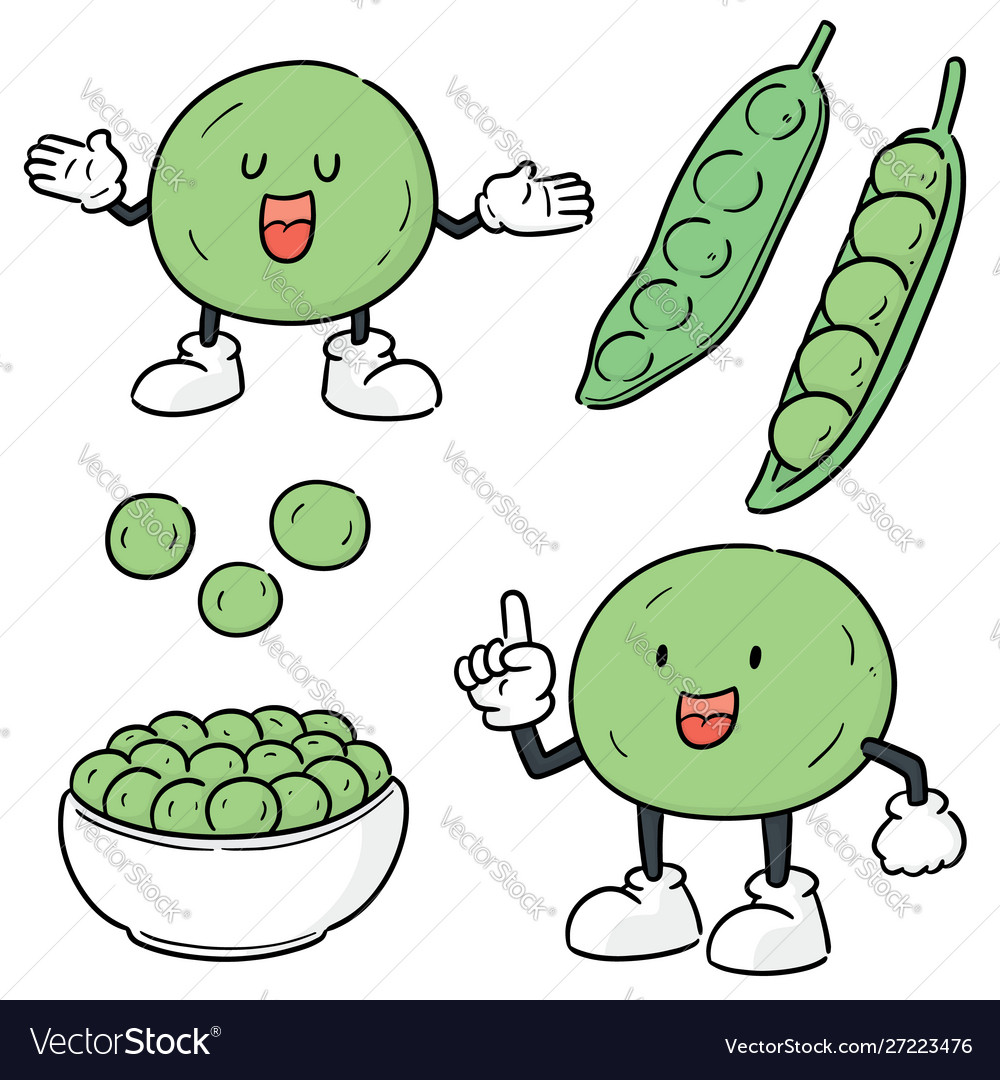 Set green pea Royalty Free Vector Image - VectorStock