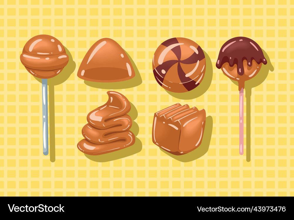 Set of candies caramel Royalty Free Vector Image