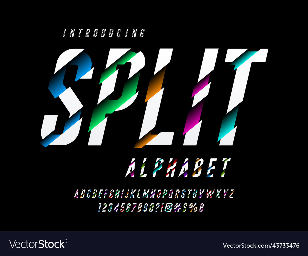 Split Font Royalty Free Vector Image VectorStock