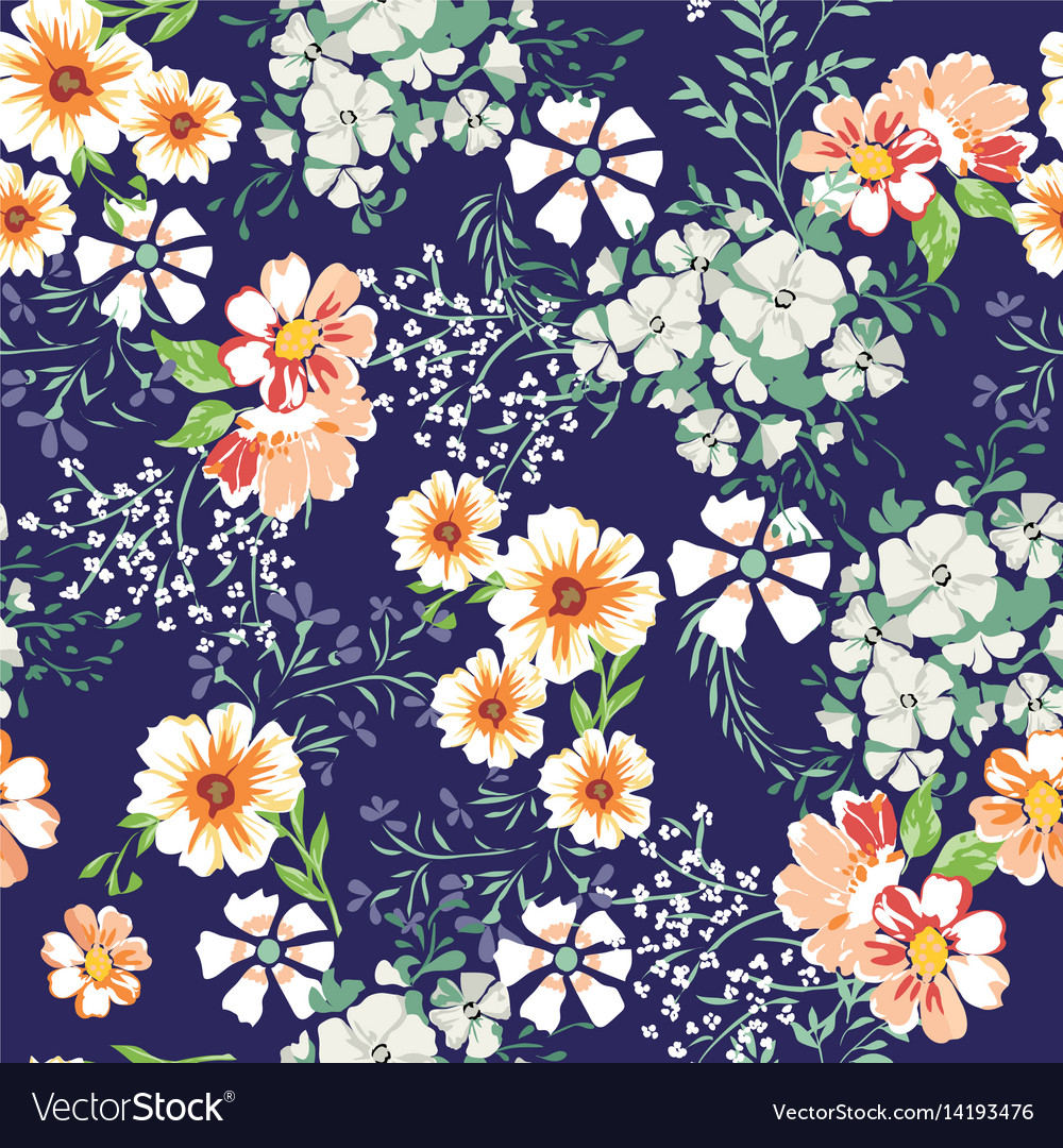 Spring flower pattern Royalty Free Vector Image