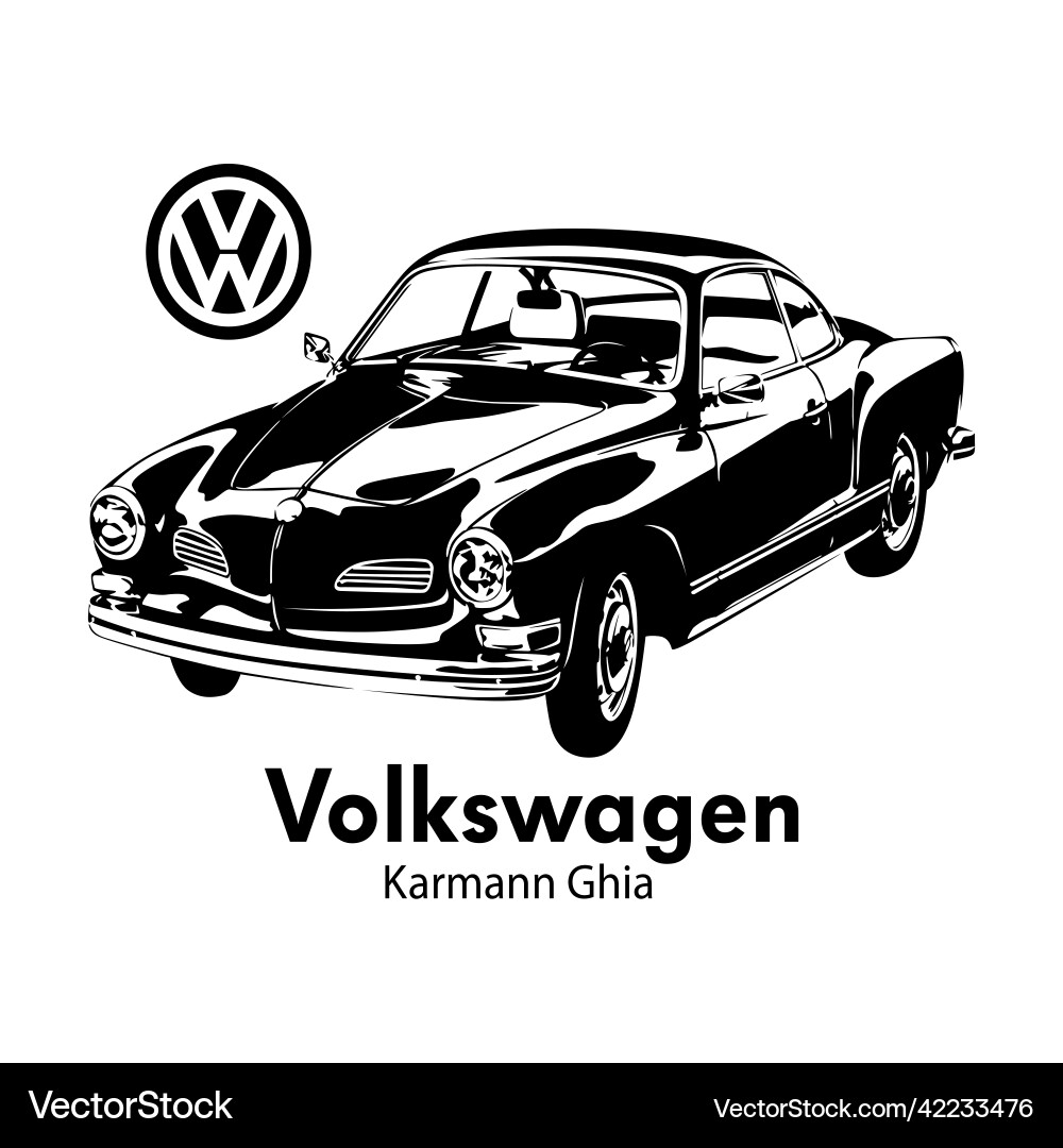 Volkswagen karmann ghia classic car Royalty Free Vector