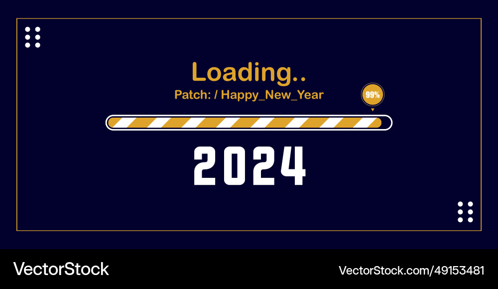 2024 year loading bar background in a flat design Vector Image