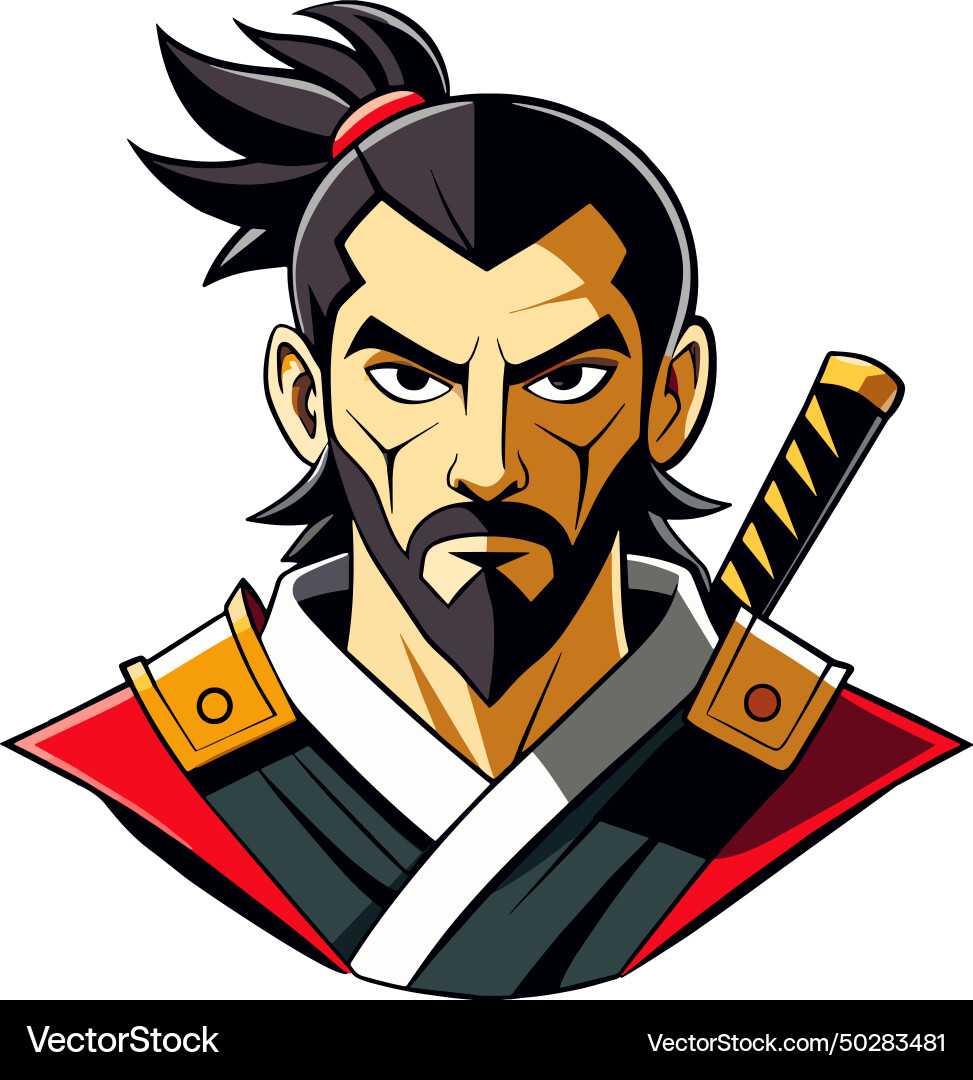 Ancient japanese samurai bodyguard in armor Vector Image