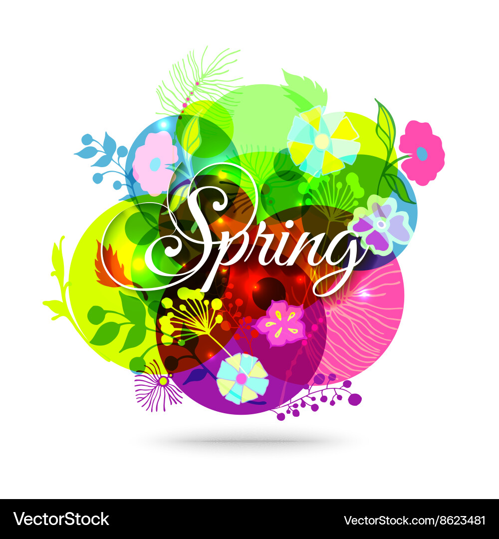 Colorful Abstract Flower Background Spring Floral Vector Image