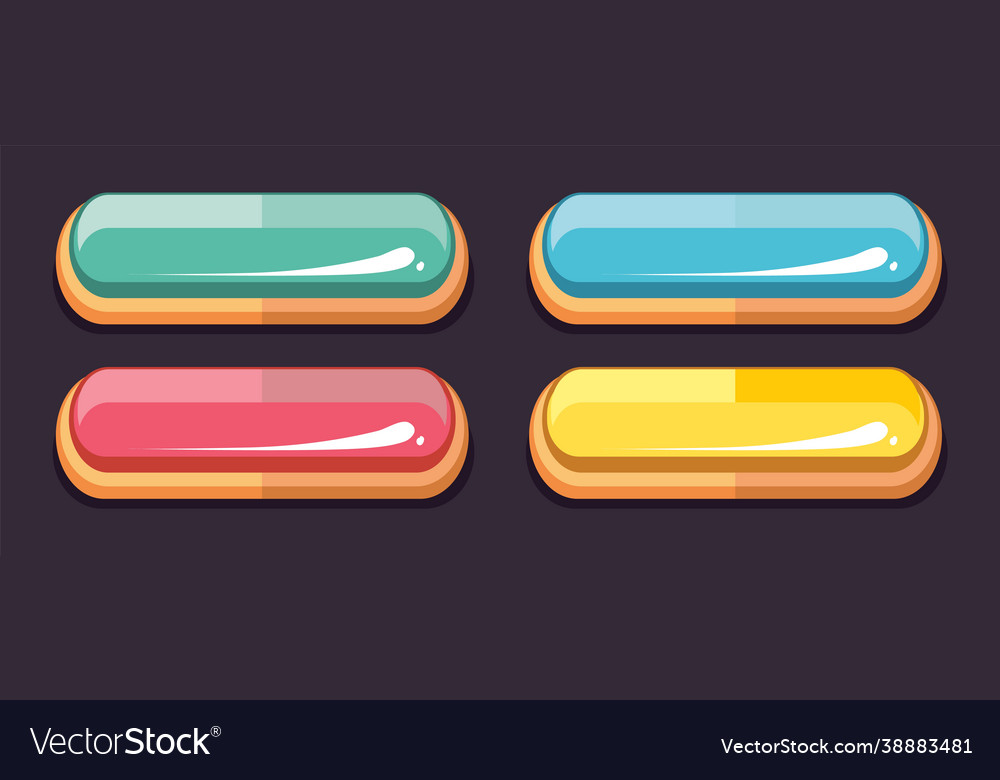 Computer games user interface buttons button Vector Image