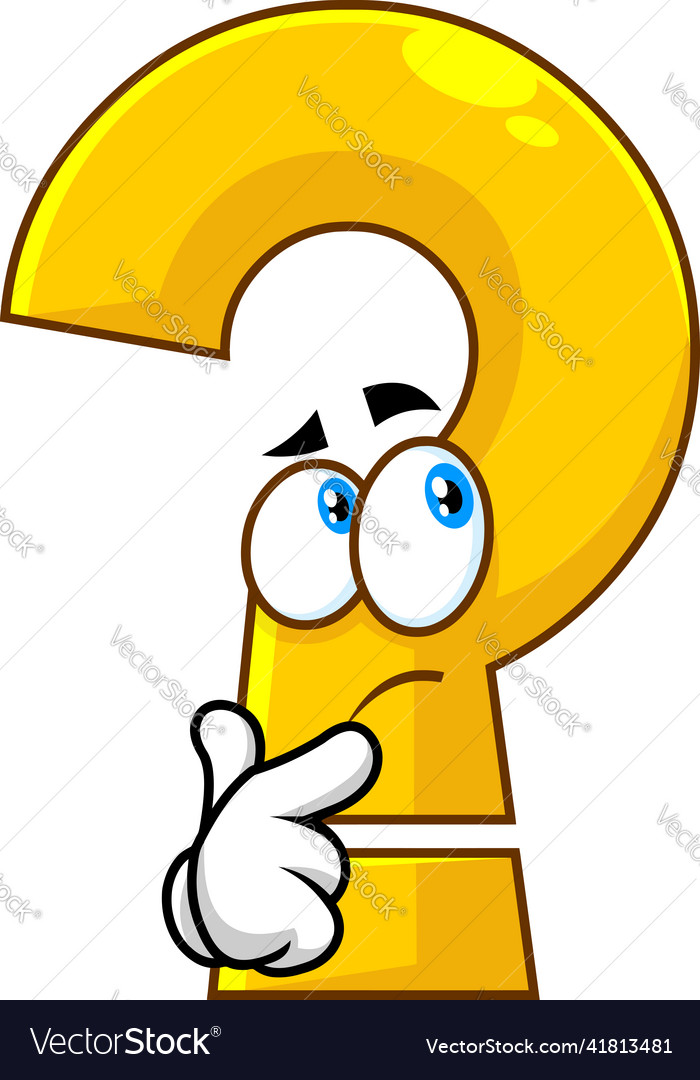Cute yellow question mark cartoon character Vector Image