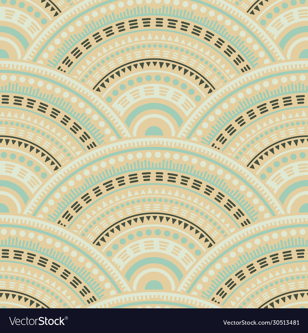 Ethnic circle shapes seamless geometric pattern Vector Image