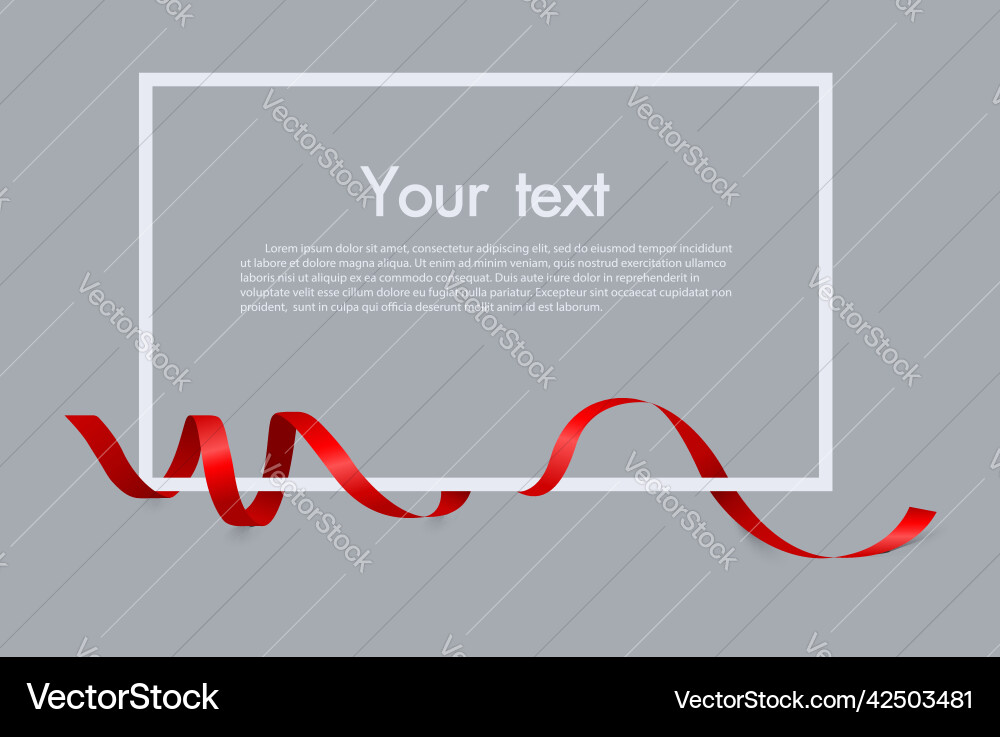 Frame and border of blue ribbon template elements Vector Image