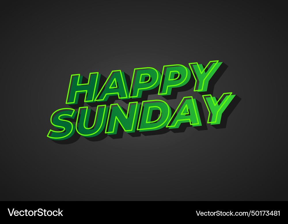 Happy sunday text effect in 3d with eye Royalty Free Vector