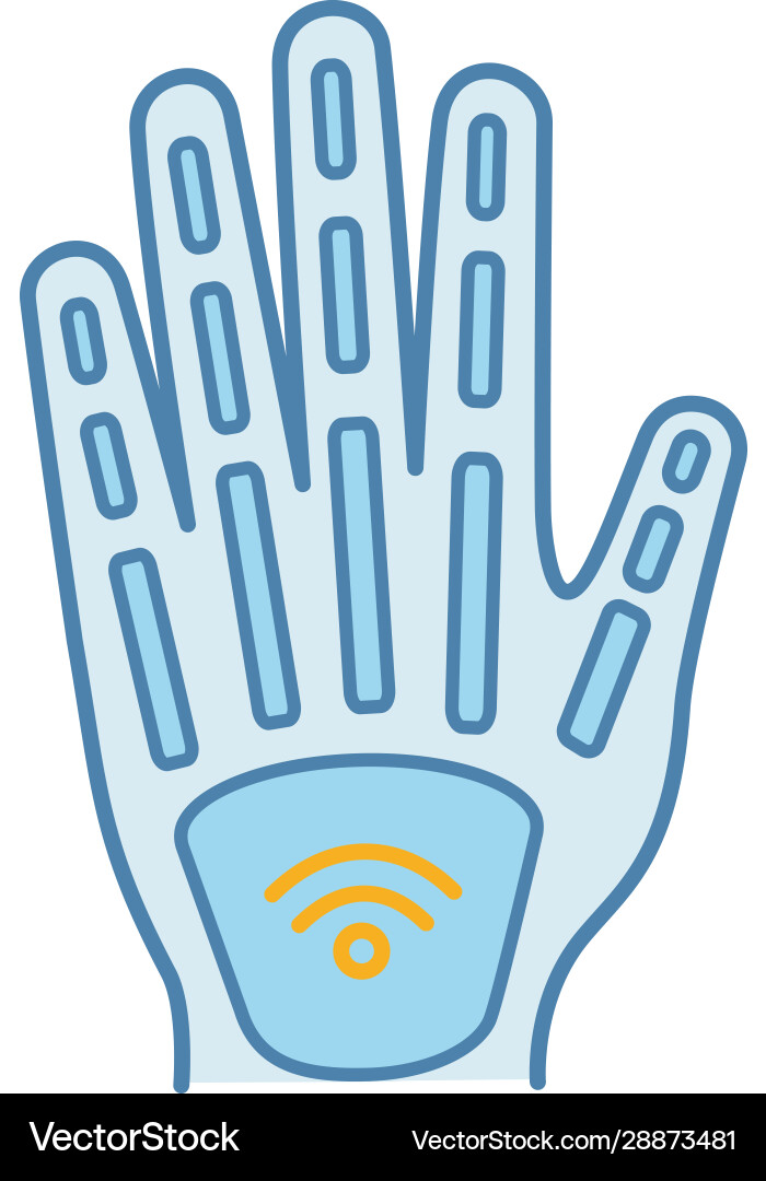 Human microchip implant in hand color icon Vector Image