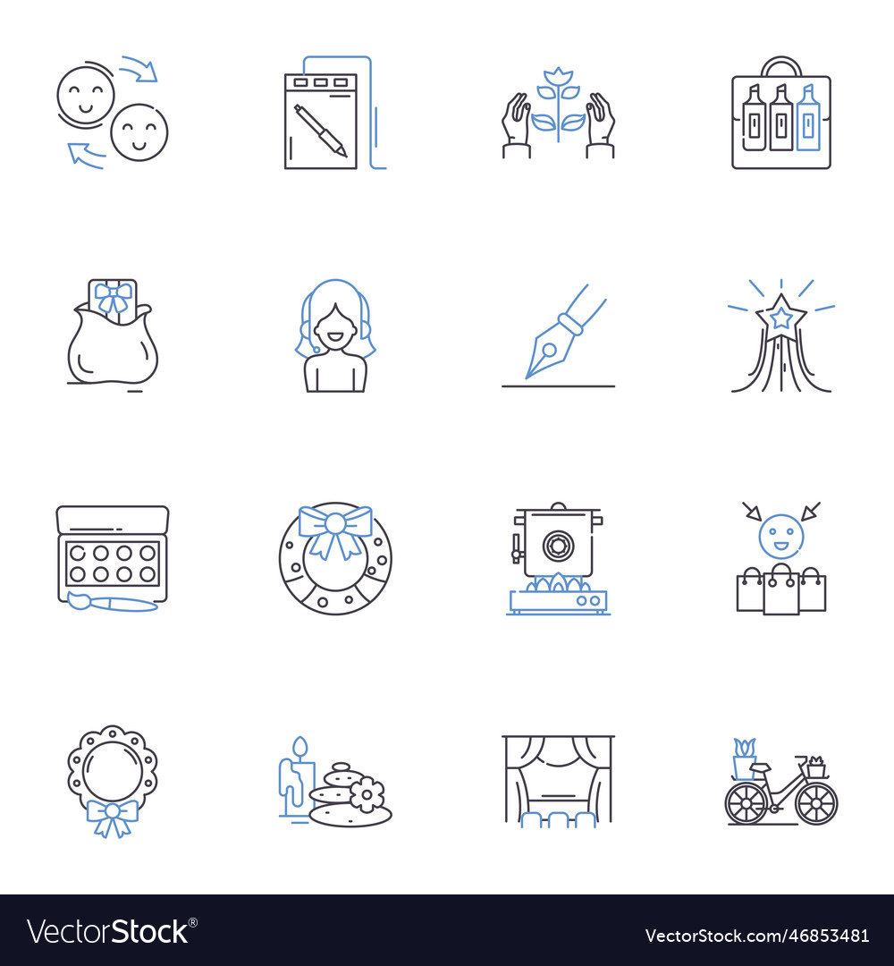 Ingenuity line icons collection innovation Vector Image