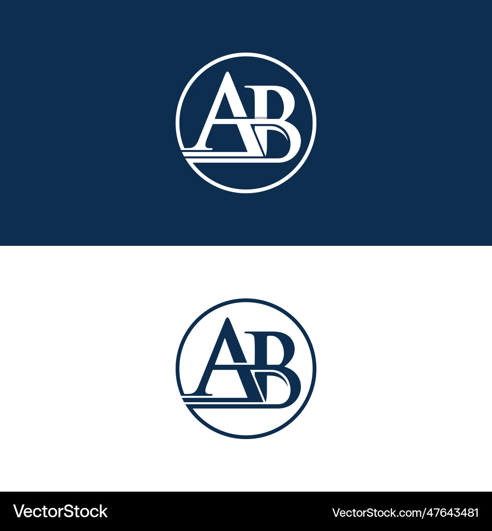 Letter ab in circle logo design logo design Vector Image