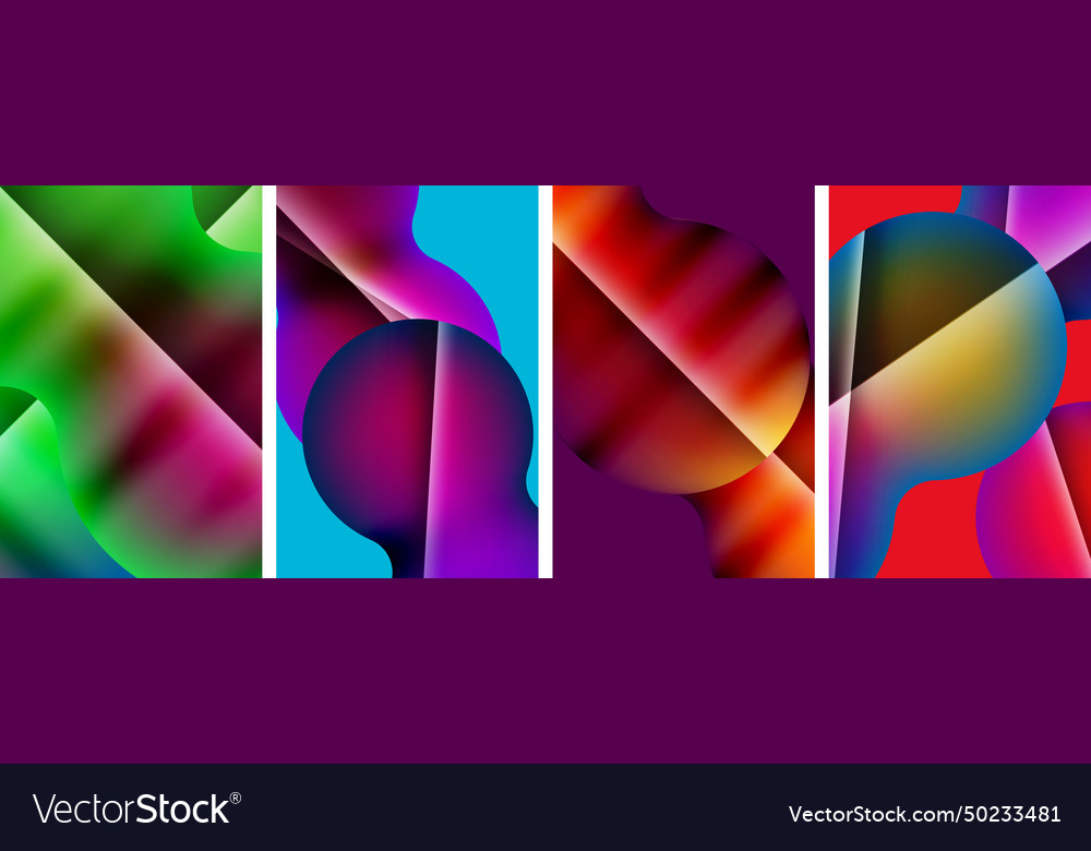 Liquid abstract shapes with gradient colors Vector Image