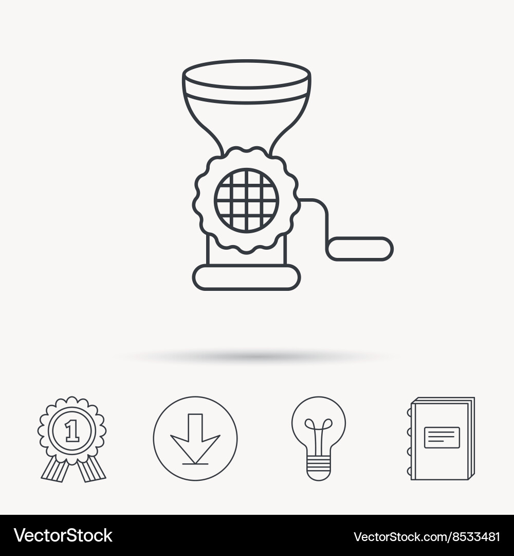 Meat grinder icon manual mincer sign Royalty Free Vector