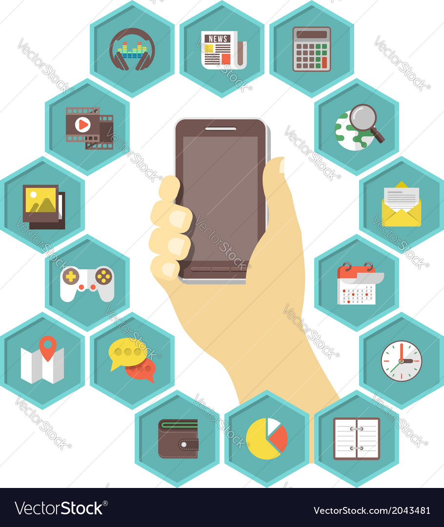 Mobile apps development Royalty Free Vector Image