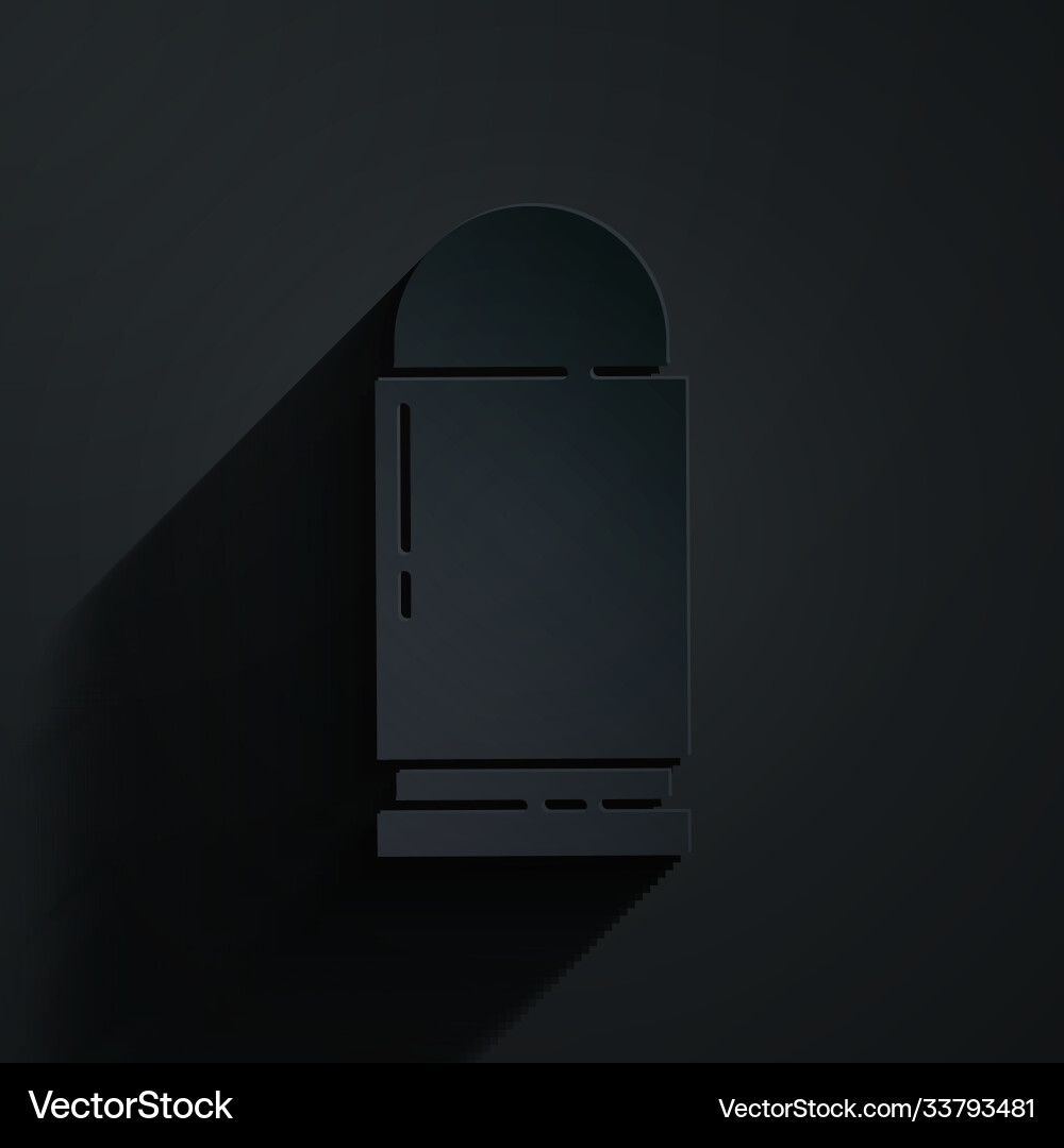 Paper cut bullet icon isolated on black background