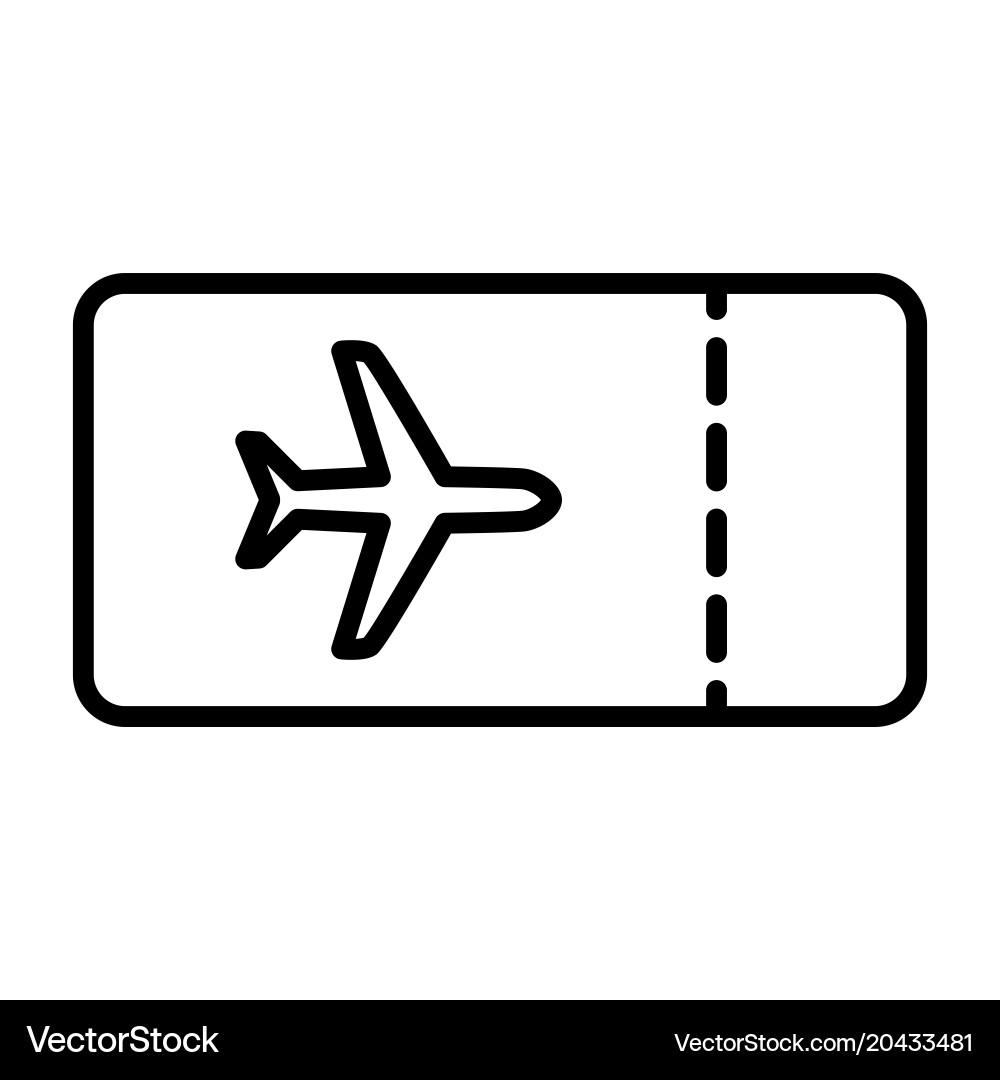 Plane ticket line icon simple minimal pictograph Vector Image