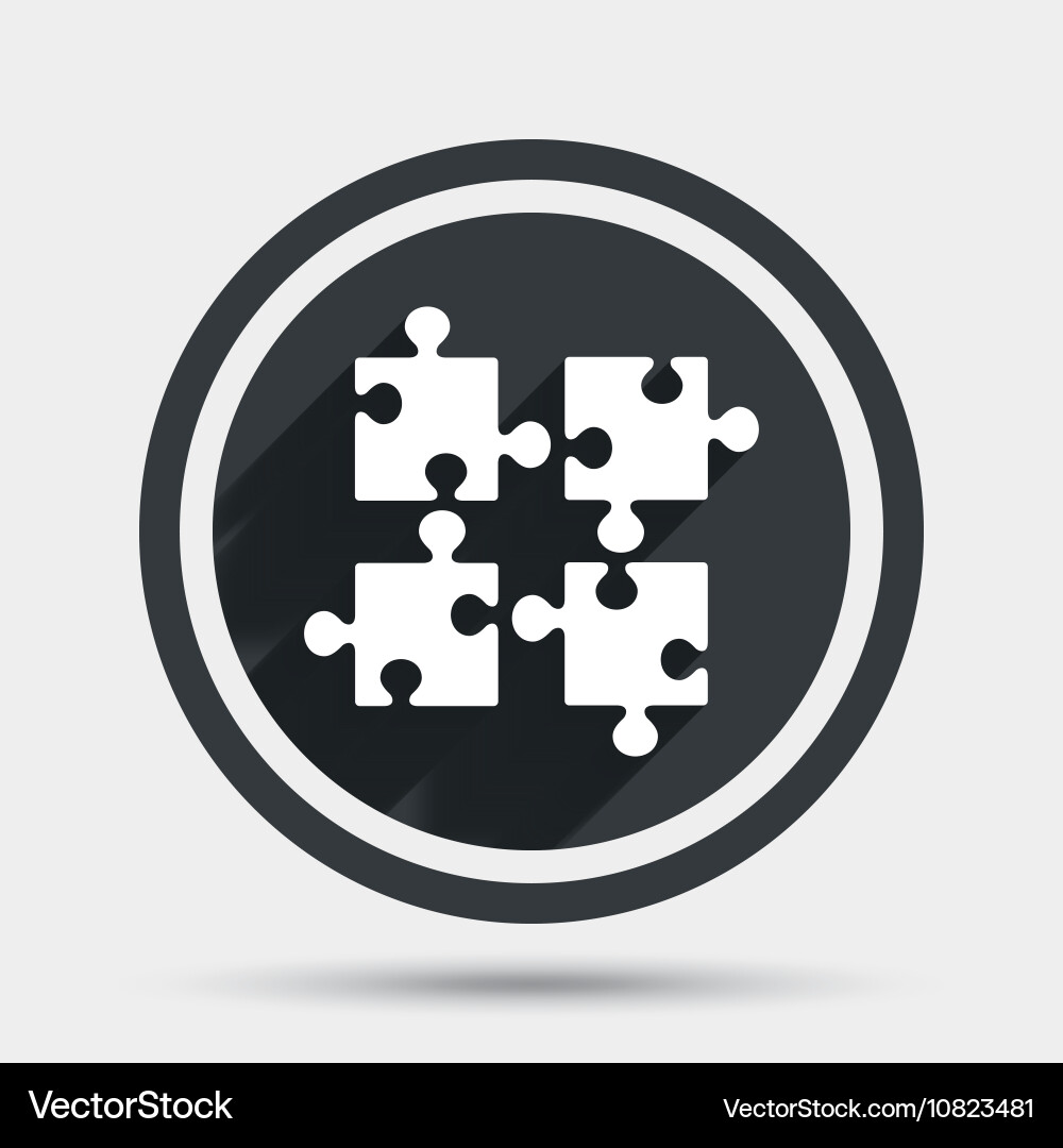 Puzzles pieces sign icon Strategy symbol Vector Image