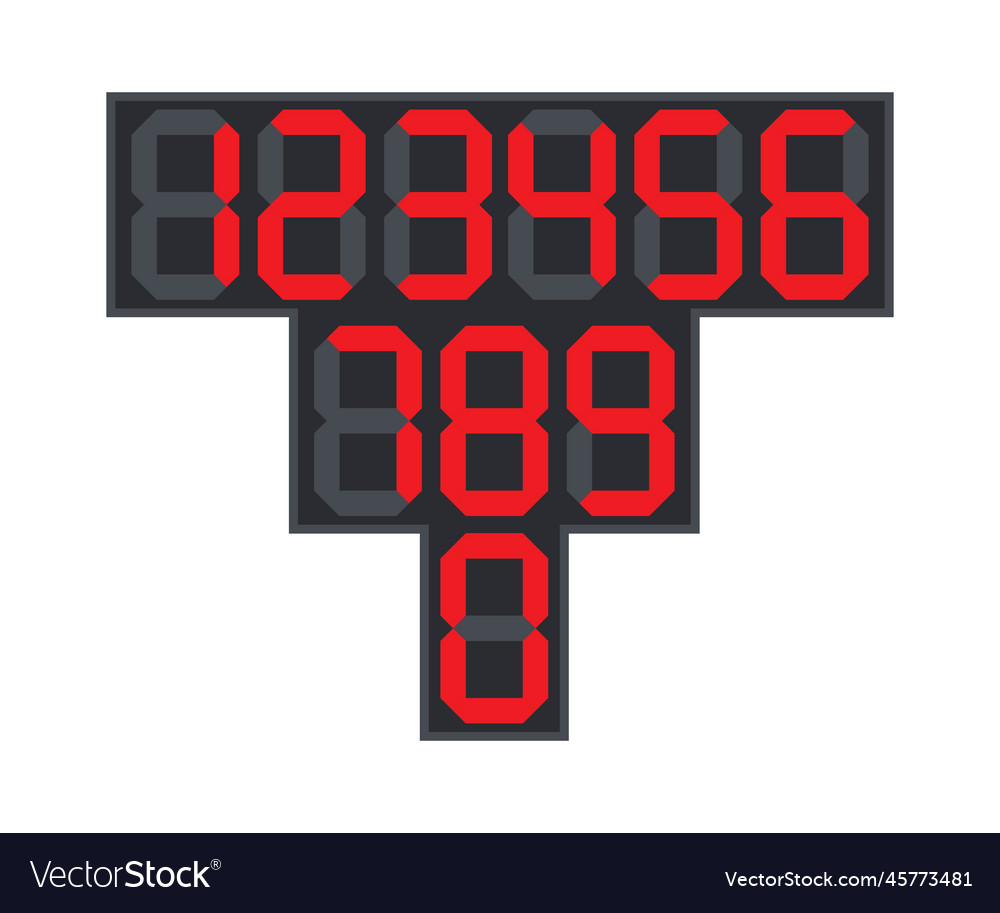 Scoreboard number icon template Royalty Free Vector Image