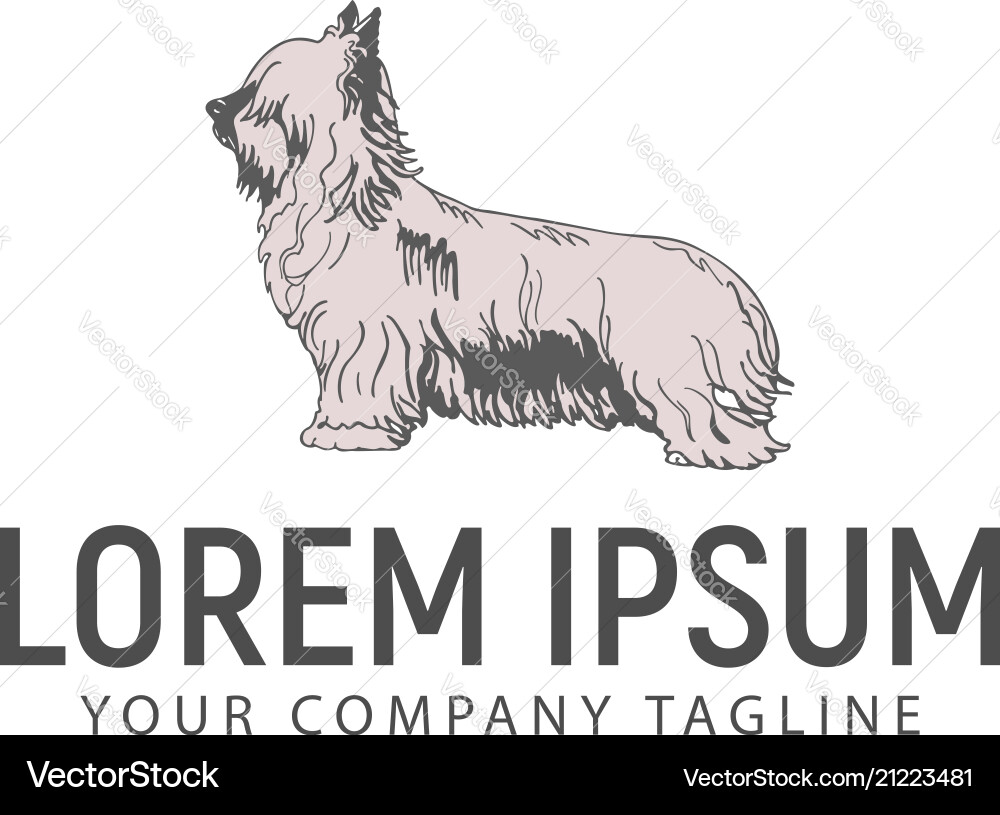 Stand dog logo pet design concept Royalty Free Vector Image