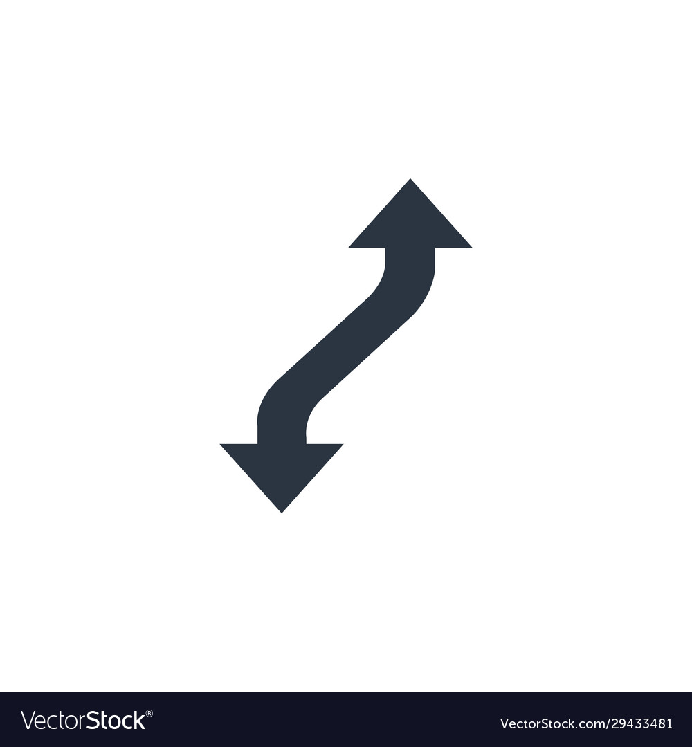 Two Curved Arrows Pointing In Opposite Directions Vector Image