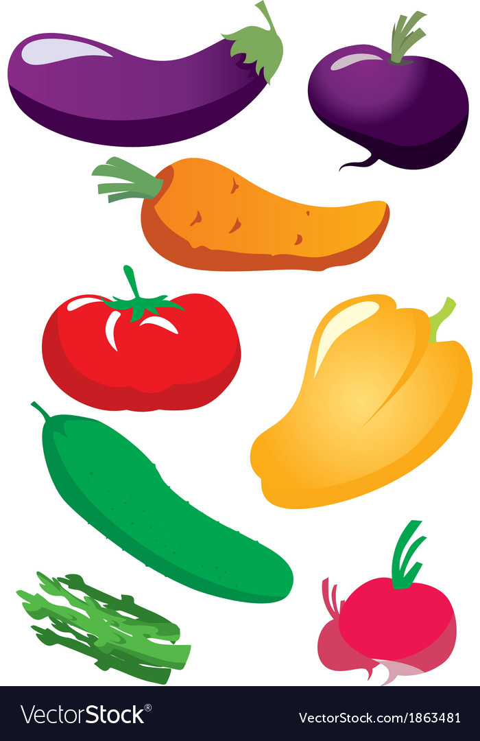 Vegetables set Royalty Free Vector Image - VectorStock