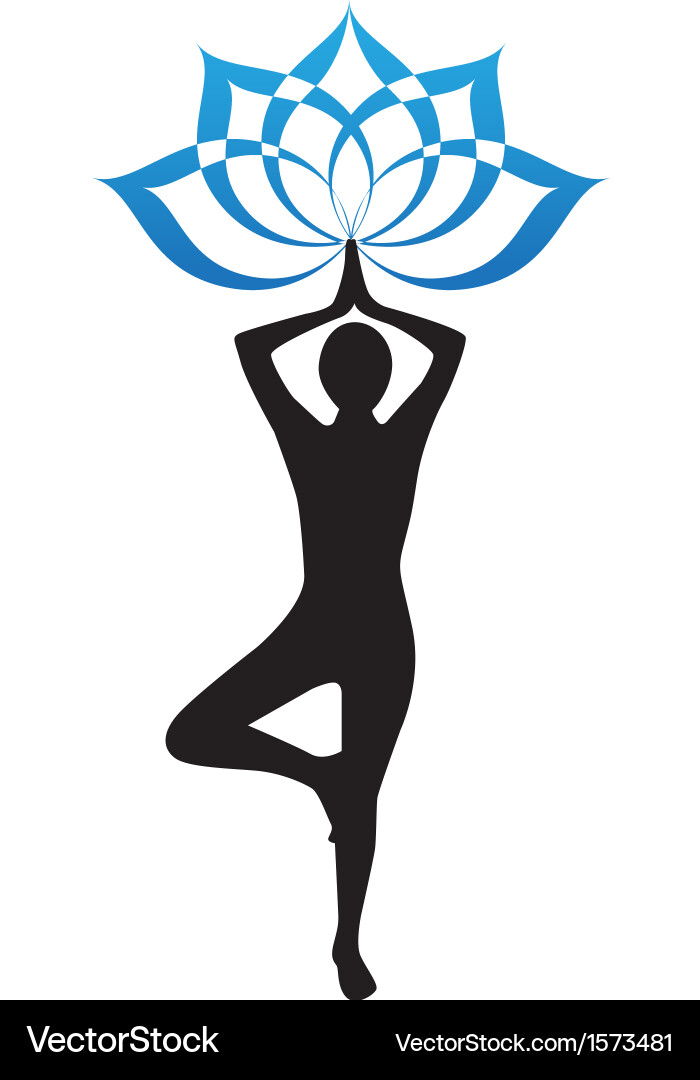 Yogi and lotus flower Royalty Free Vector Image