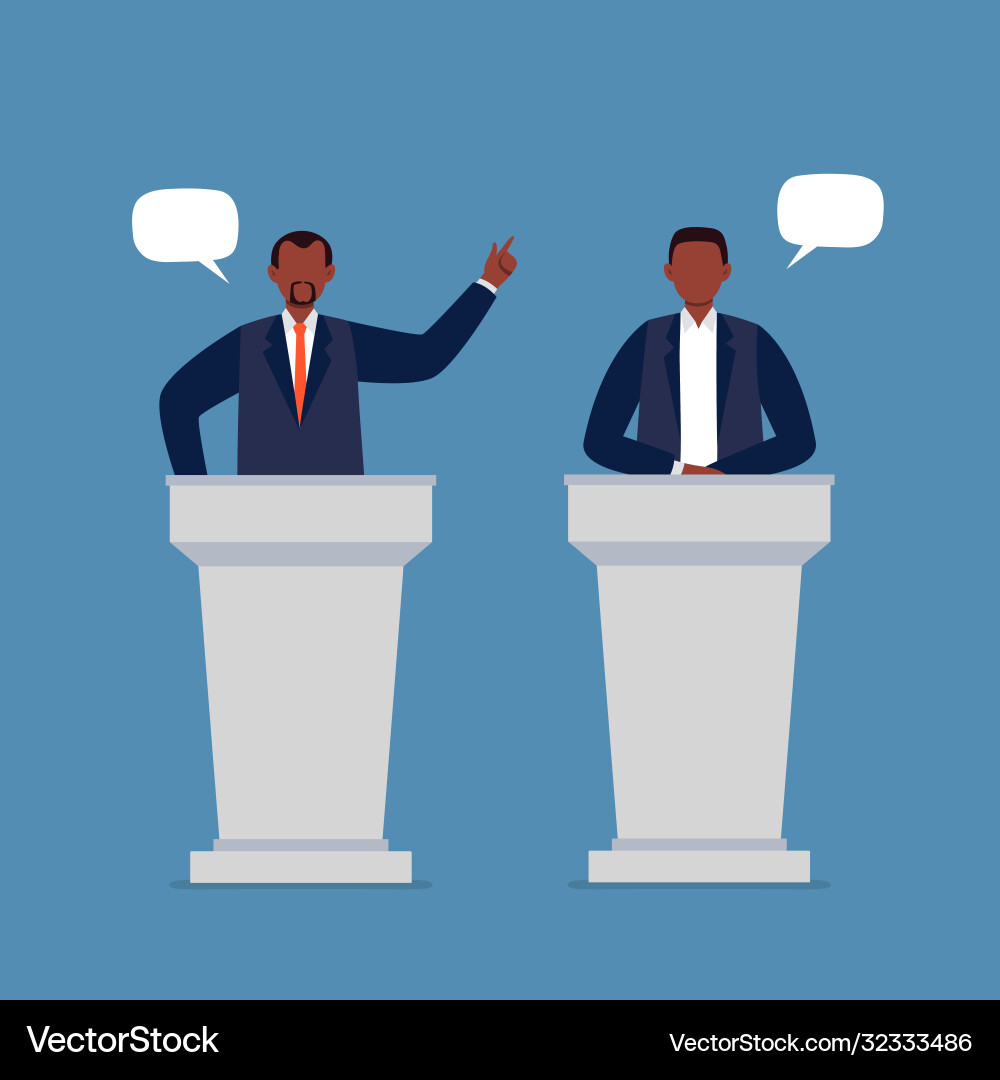 African-american men taking part in debates Vector Image