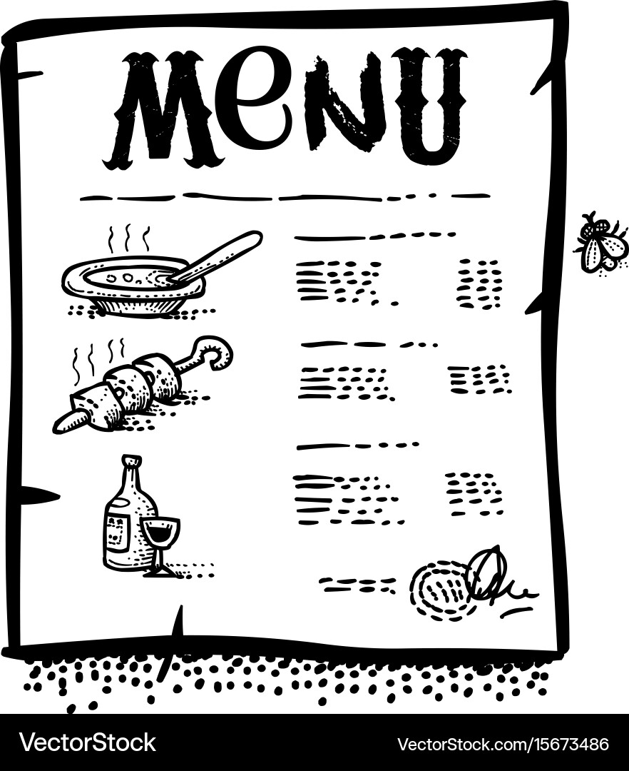 Cartoon image of menu icon Royalty Free Vector Image