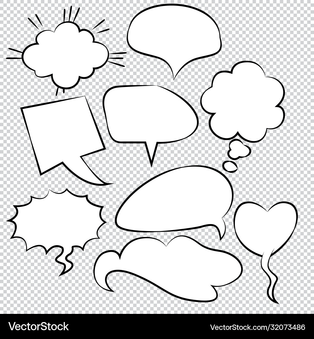 Comic bubble speech balloons speech cartoon 77 Vector Image