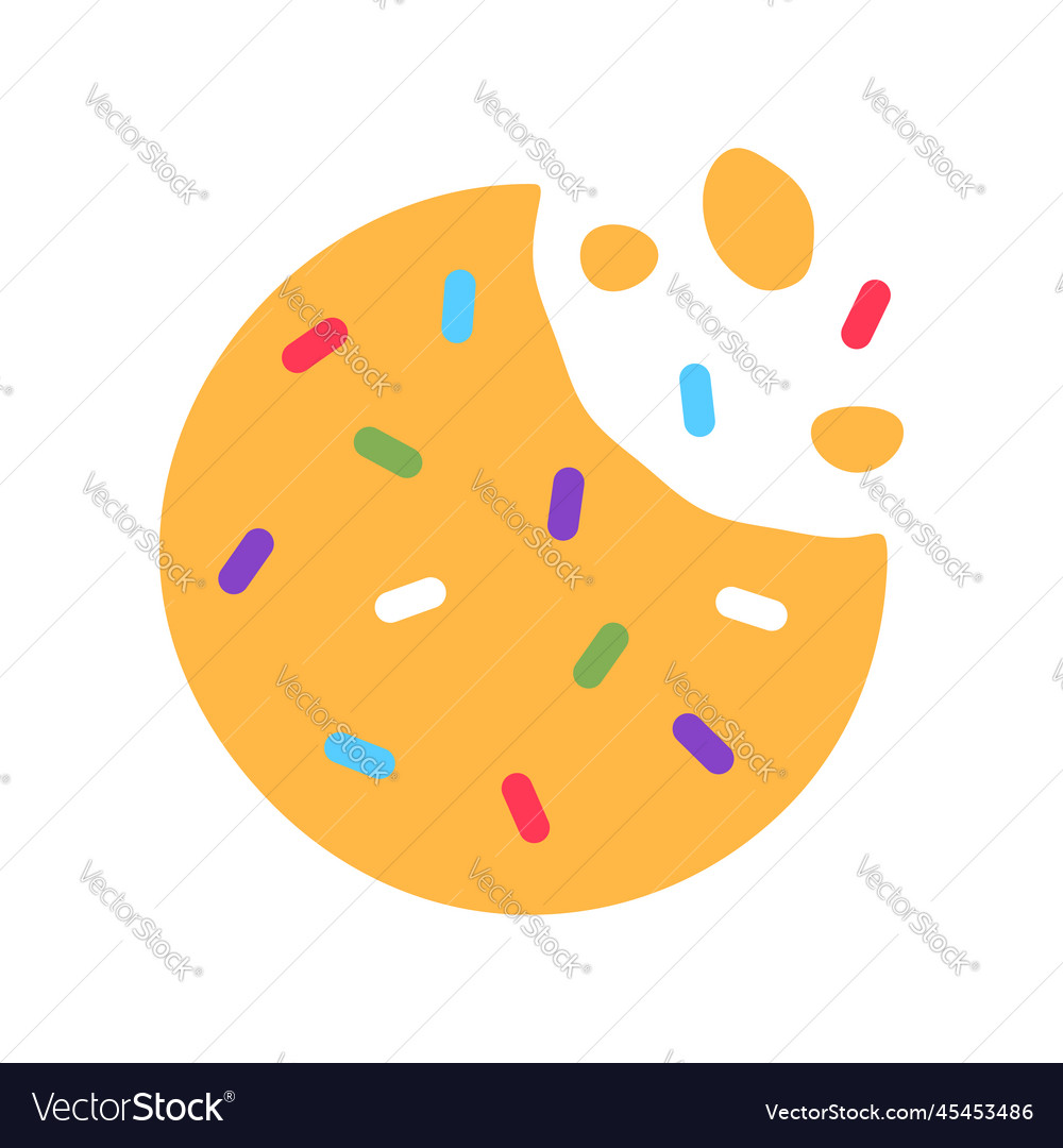 Crunchy cookie with colorful sprinkles chips Vector Image
