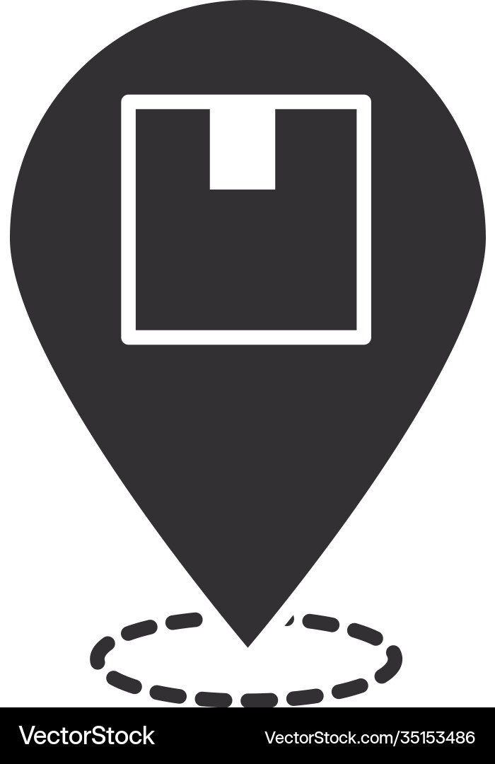 Delivery gps navigarion location pin box Vector Image