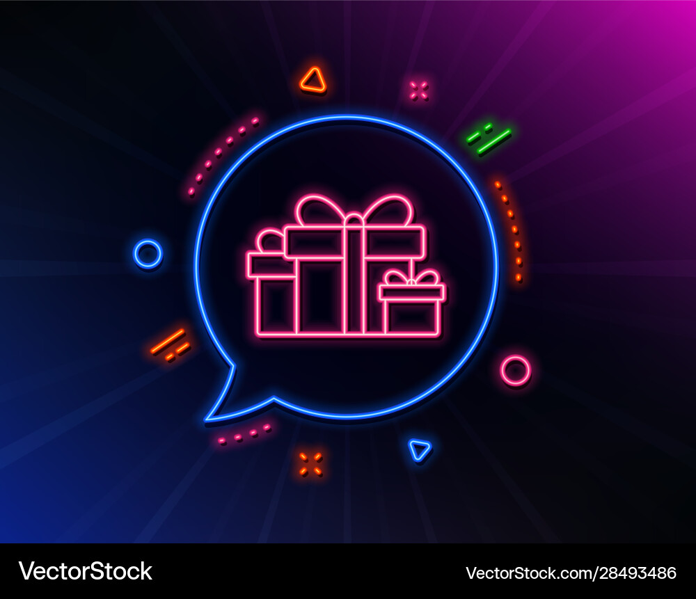 Gift boxes line icon present sign Royalty Free Vector Image