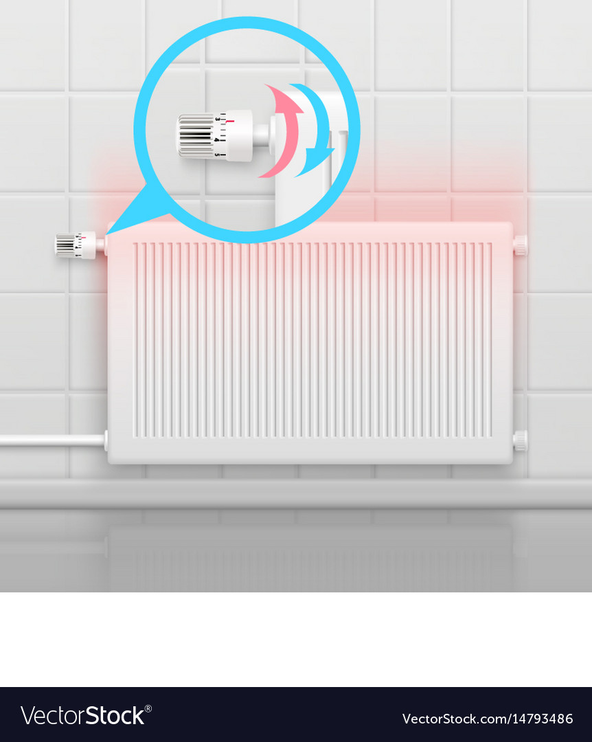 Heating radiator flat concept Royalty Free Vector Image
