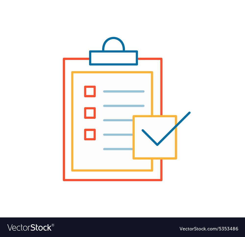 Linear of color task desk on white background Vector Image