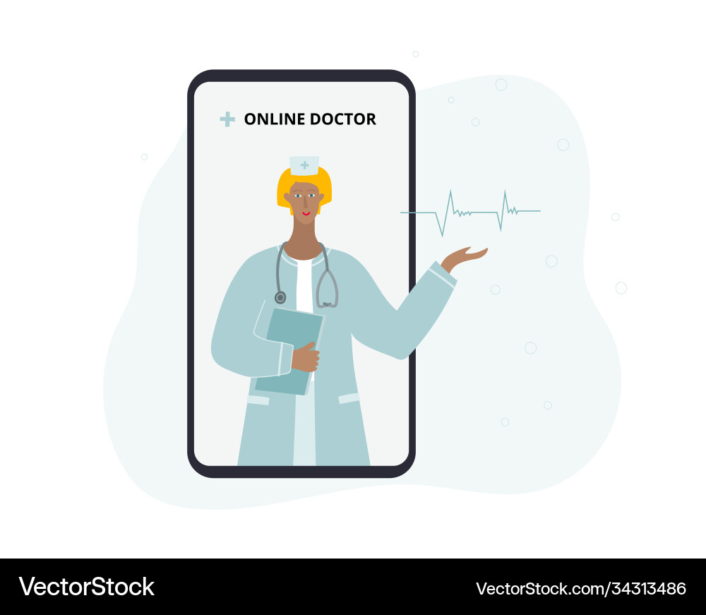 Online virtual doctor consulting from smartphone Vector Image