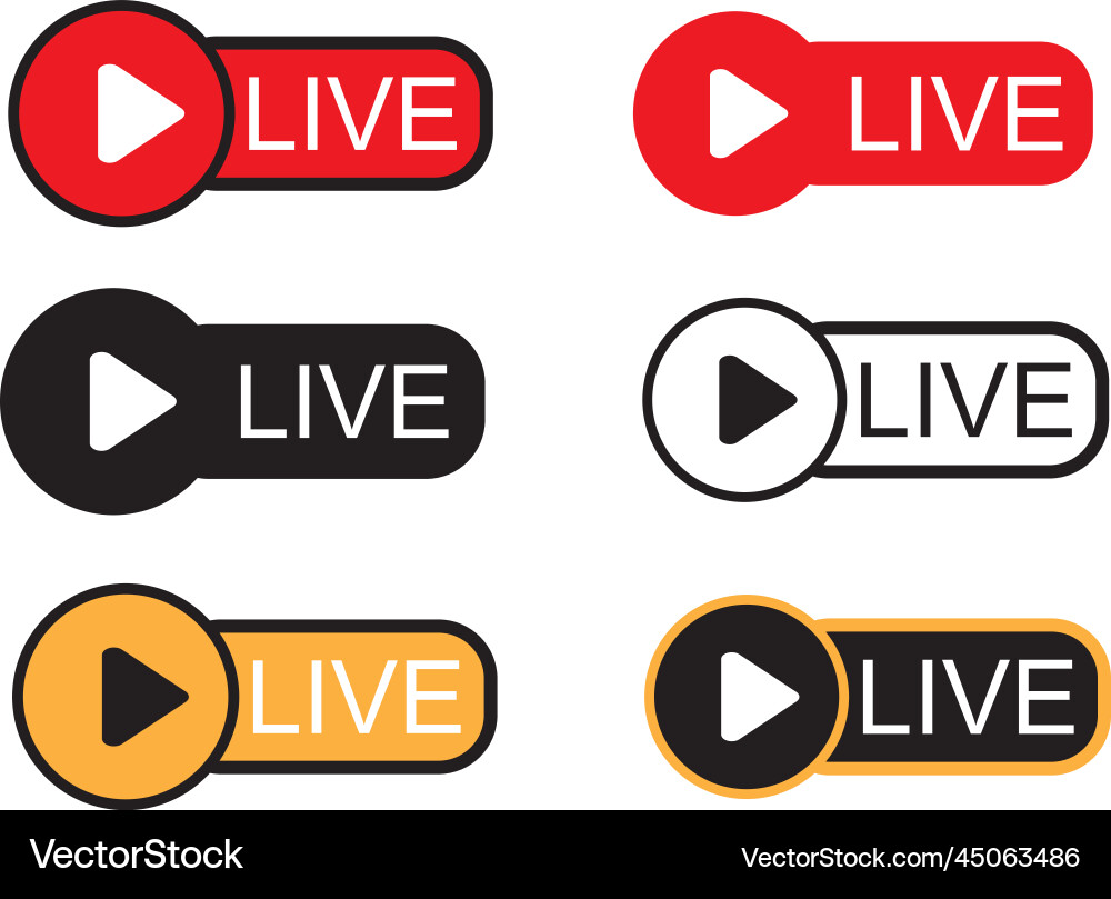 Social media live badge Royalty Free Vector Image