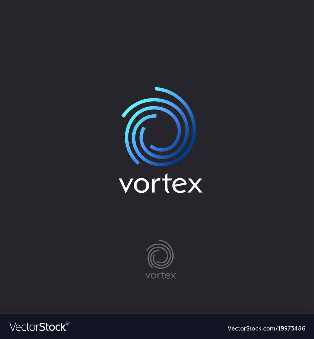 Vortex flat logo o monogram Royalty Free Vector Image
