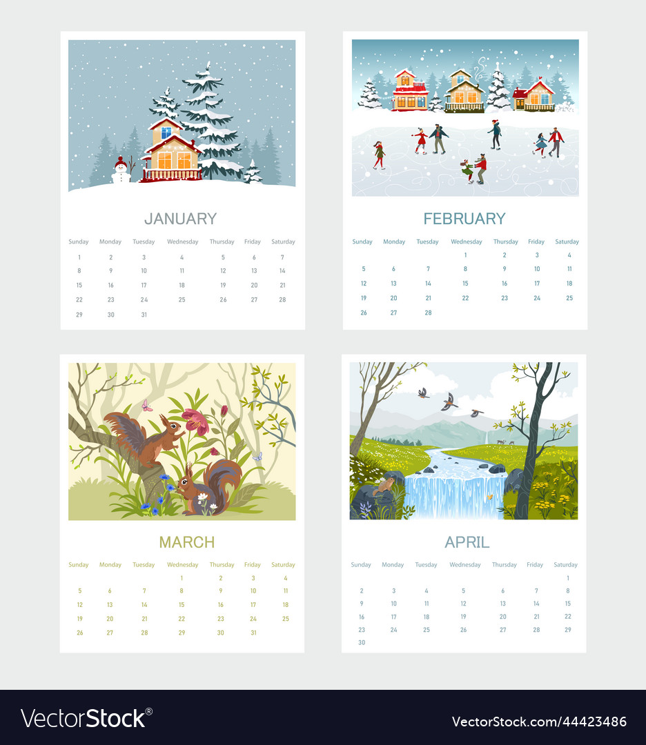 Winter spring Royalty Free Vector Image - VectorStock