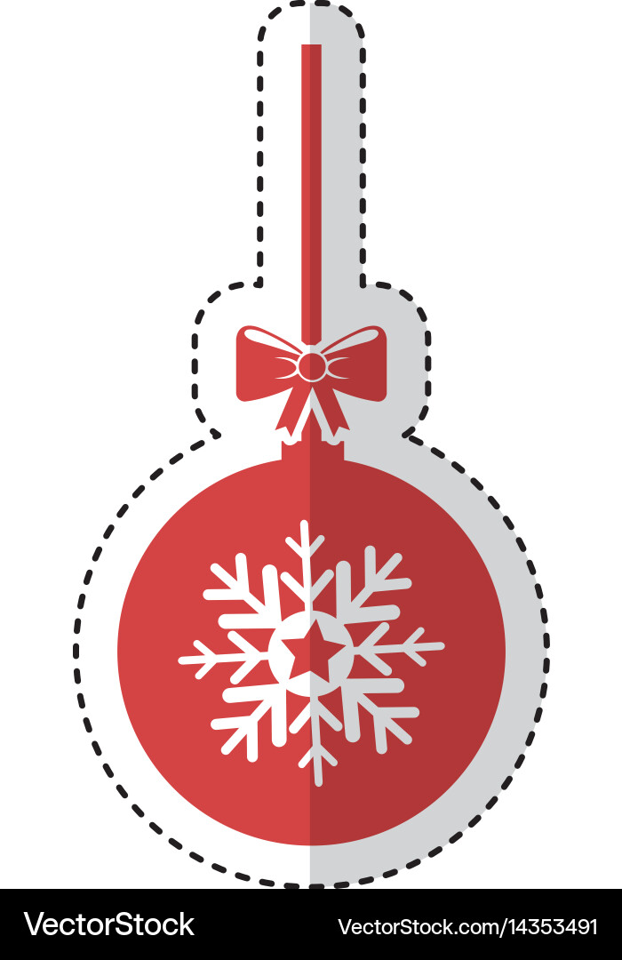 Christmas ball with bow hanging Royalty Free Vector Image