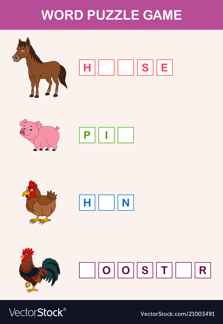 Complete the words children educational game Vector Image