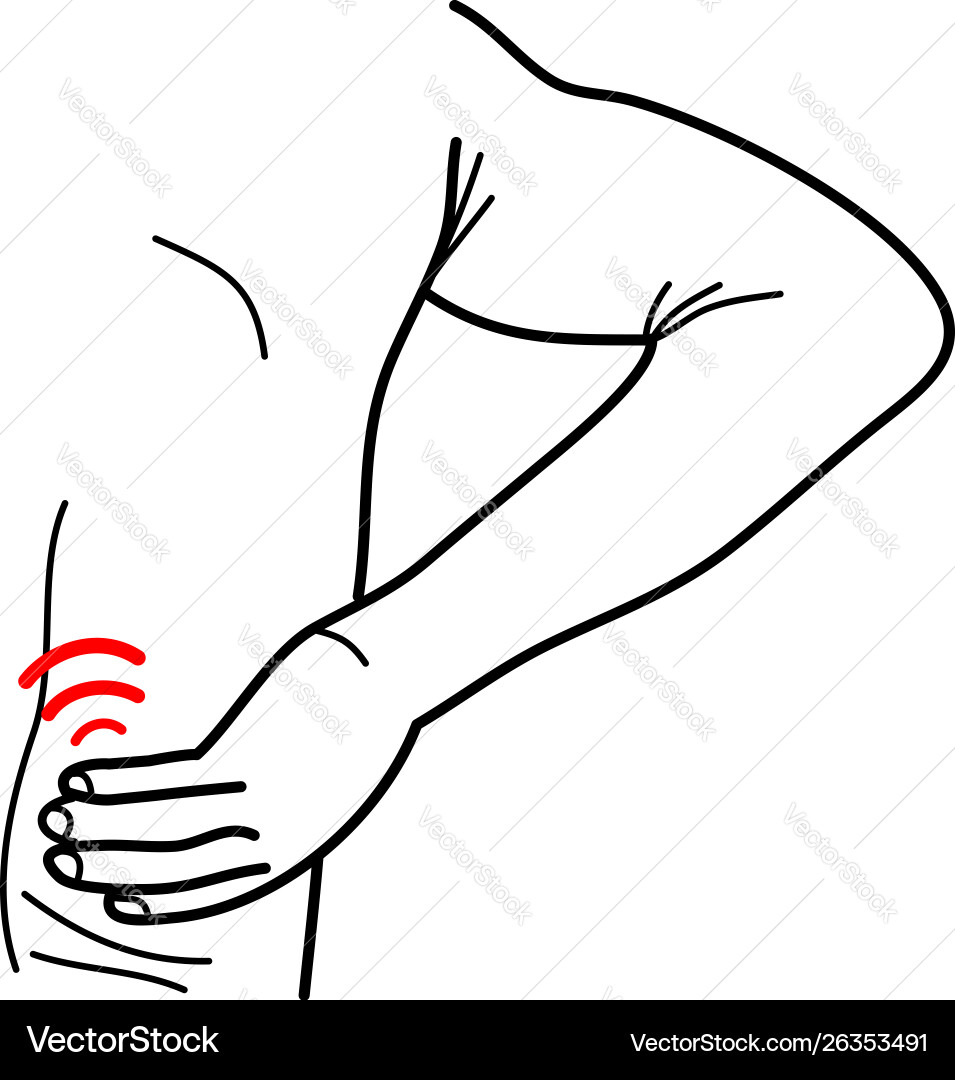 Contour - back pain the man Royalty Free Vector Image