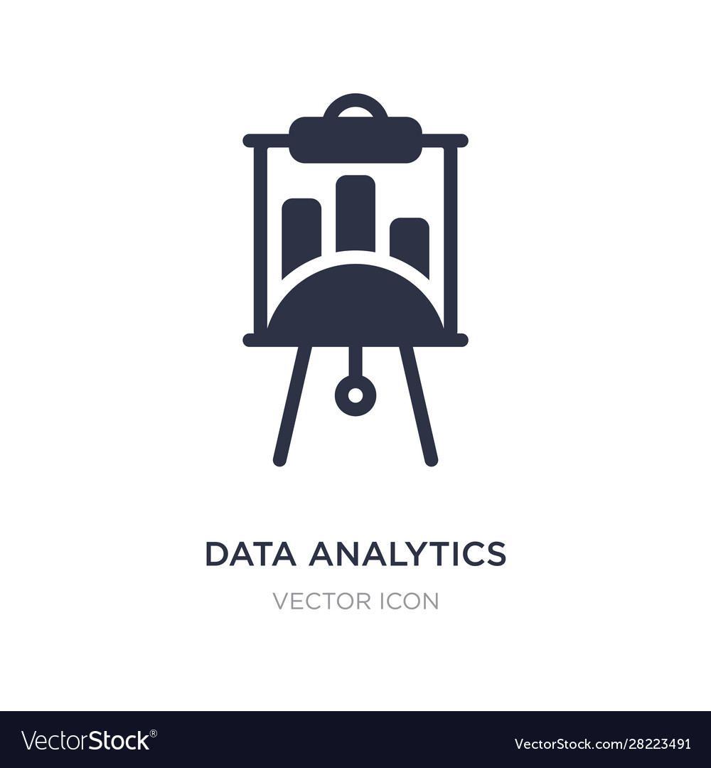 Data analytics presentation screen icon on white Vector Image