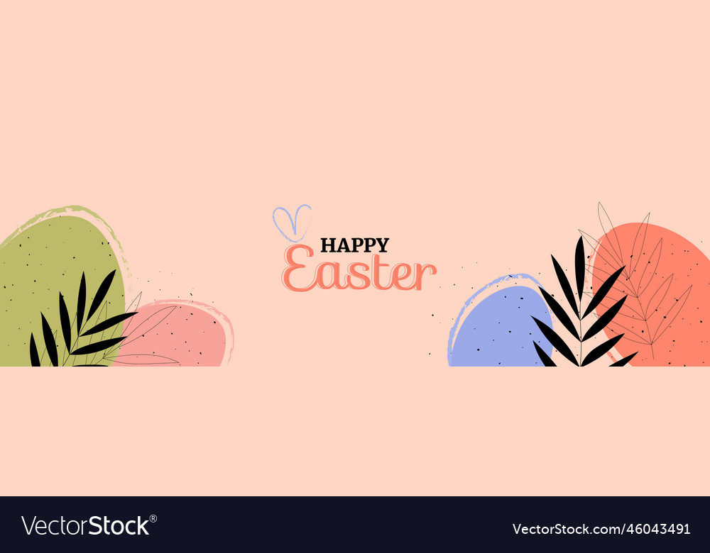 Happy easter banner header for website Royalty Free Vector