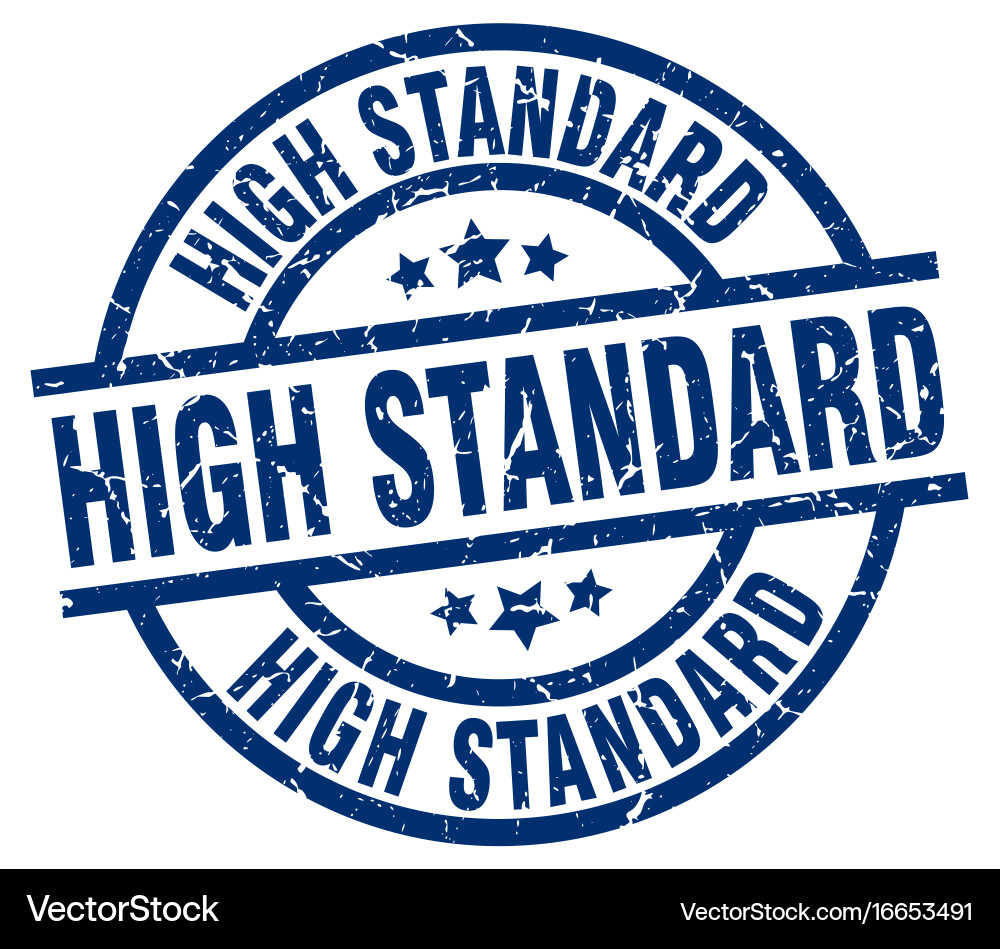 High standard blue round grunge stamp Royalty Free Vector