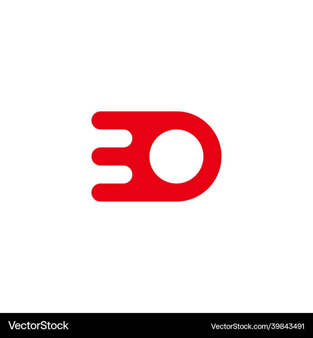 Letter o fast motion run symbol logo Royalty Free Vector